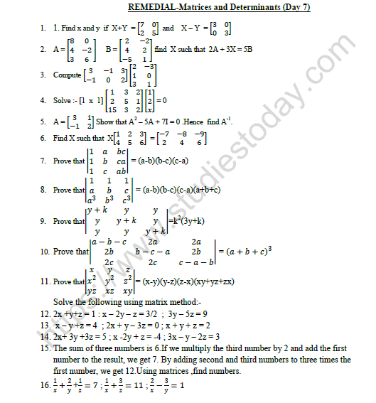 CBSE Class 12 Mathematics Matrices And Determinants Worksheet Set B CBSE Class 12 Mathematics Matrices And Determinants Worksheet Set B